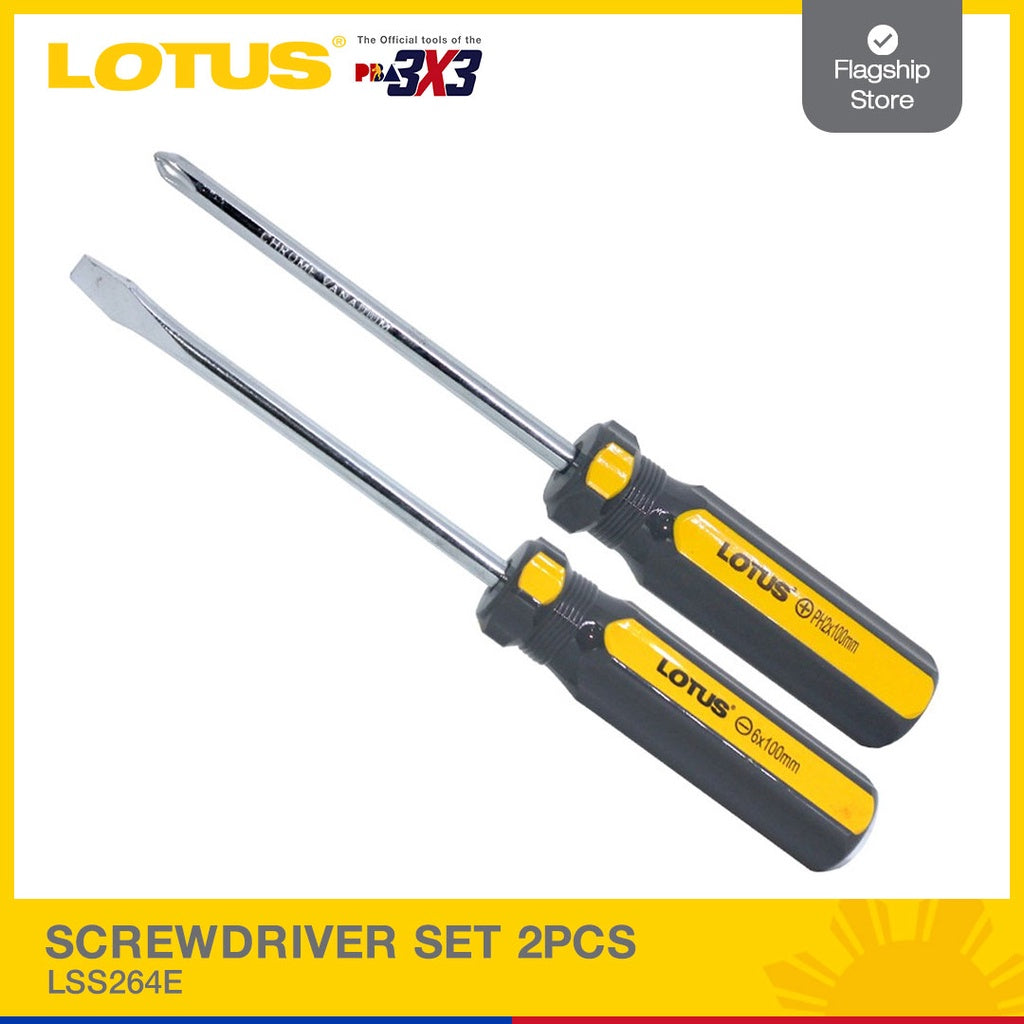 LOTUS SCREWDRIVER SET 2PC S6+PH2X100 LSS264E – Lotus Tools Philippines
