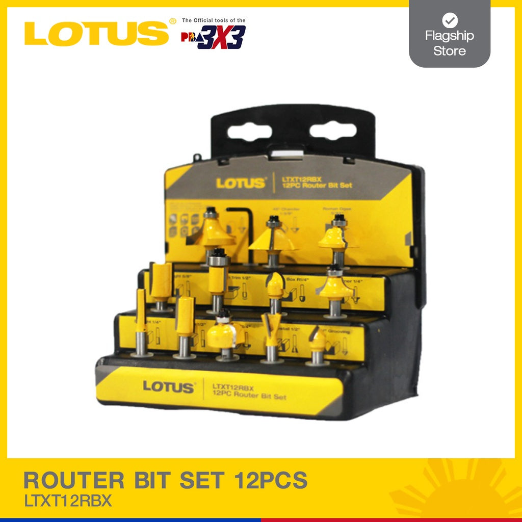 LOTUS Router Bit Set 12PCS LTXT12RBX – Lotus Tools Philippines