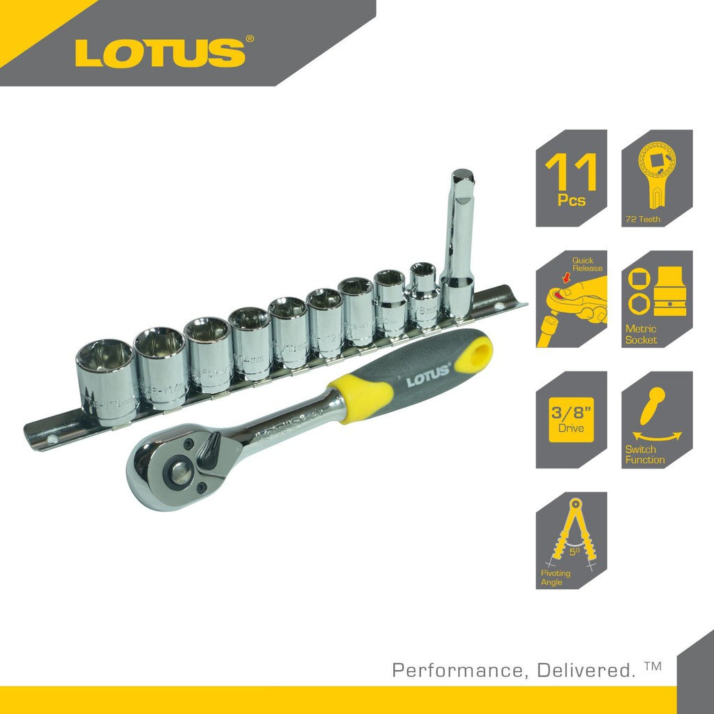 LOTUS SOCKET SET 3/8D 11PC LTSS3800