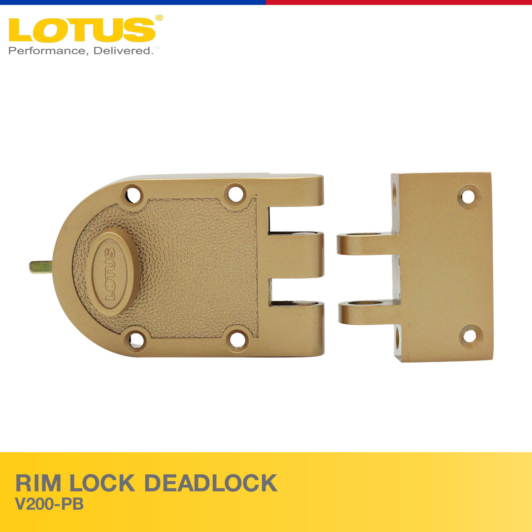 Lotus Rim Lock NighLatch V80-SN | DeadLock V200-PB - Door Hardware & L