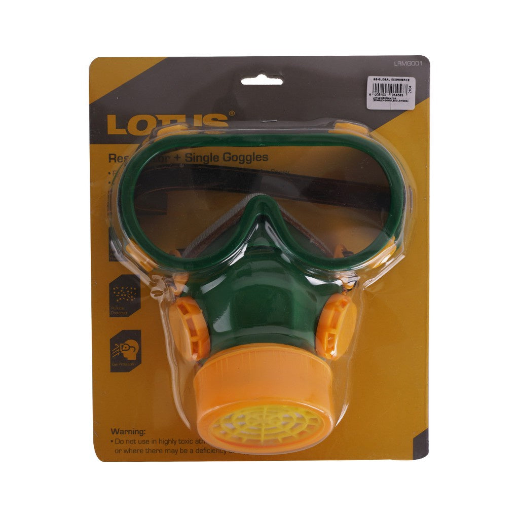 LOTUS RESPIRATOR (SINGLE+GOGGLES) LRMG001
