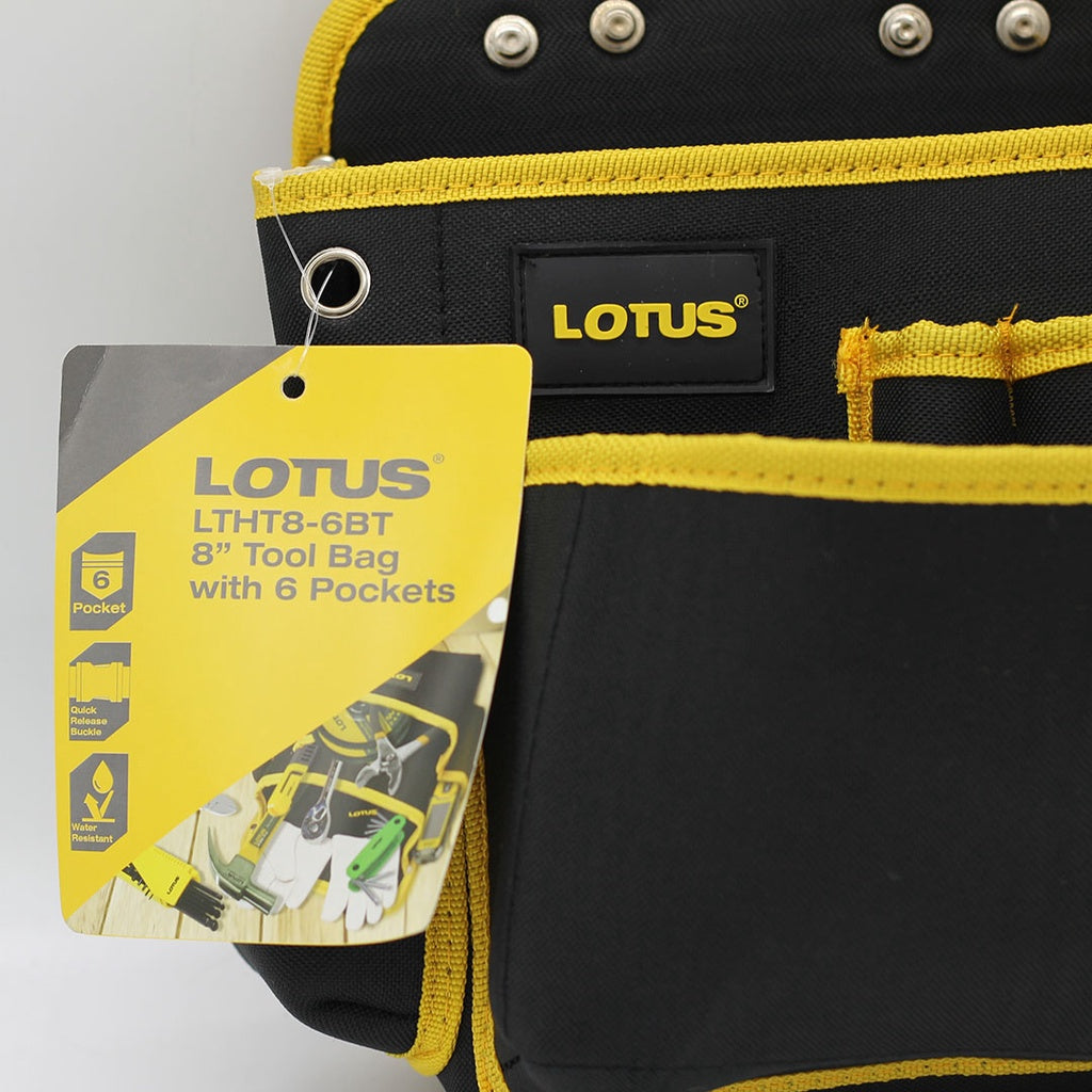 LOTUS TOOL BAG W/6 POCKETS 8" LTHT8-6BT – Lotus Tools Philippines