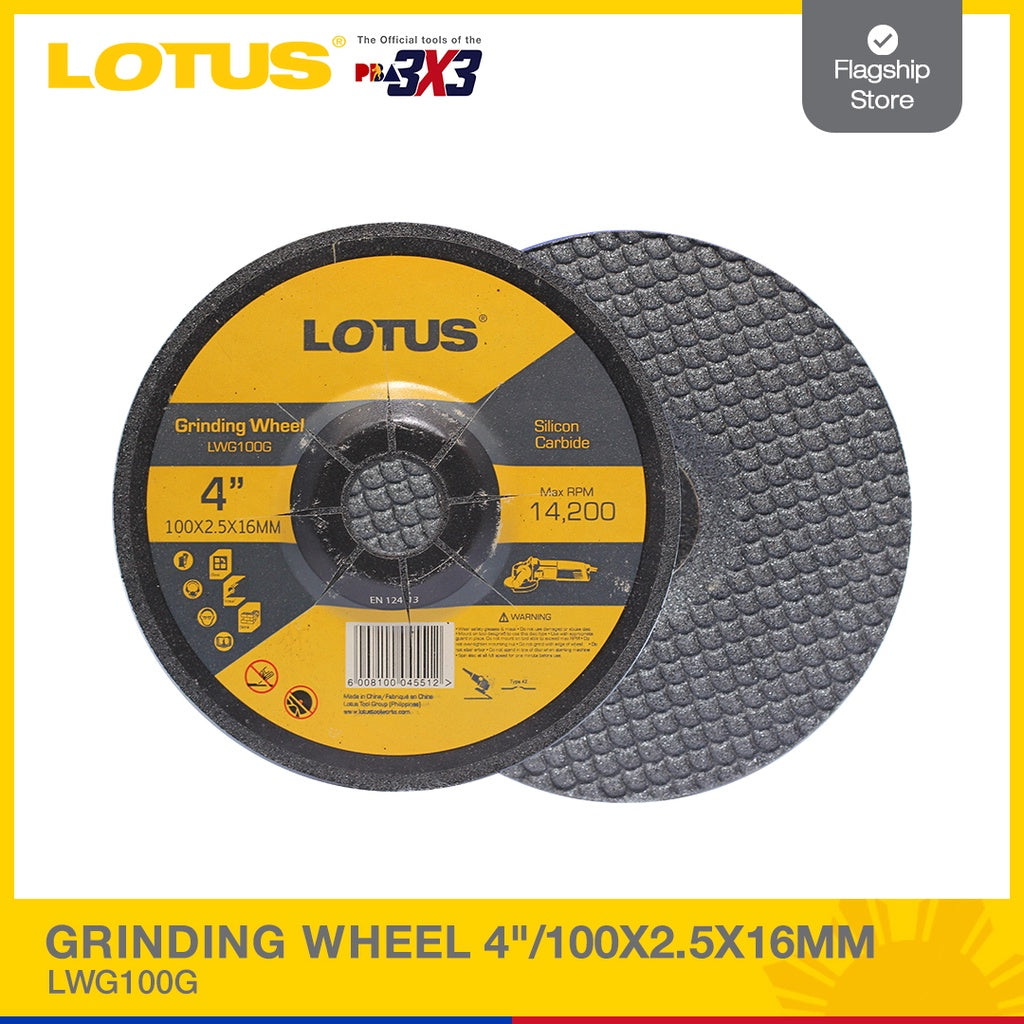 LOTUS GRINDING WHEEL 4"/100X2.5X16MM LWG100G – Lotus Tools Philippines