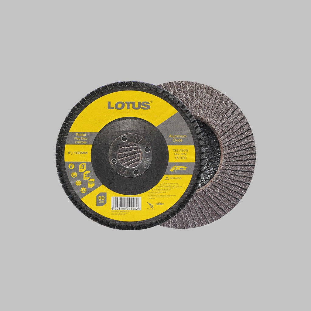 LOTUS FLAP DISC (FLEX) 4" G80 LT4-80F2DX – Lotus Tools Philippines