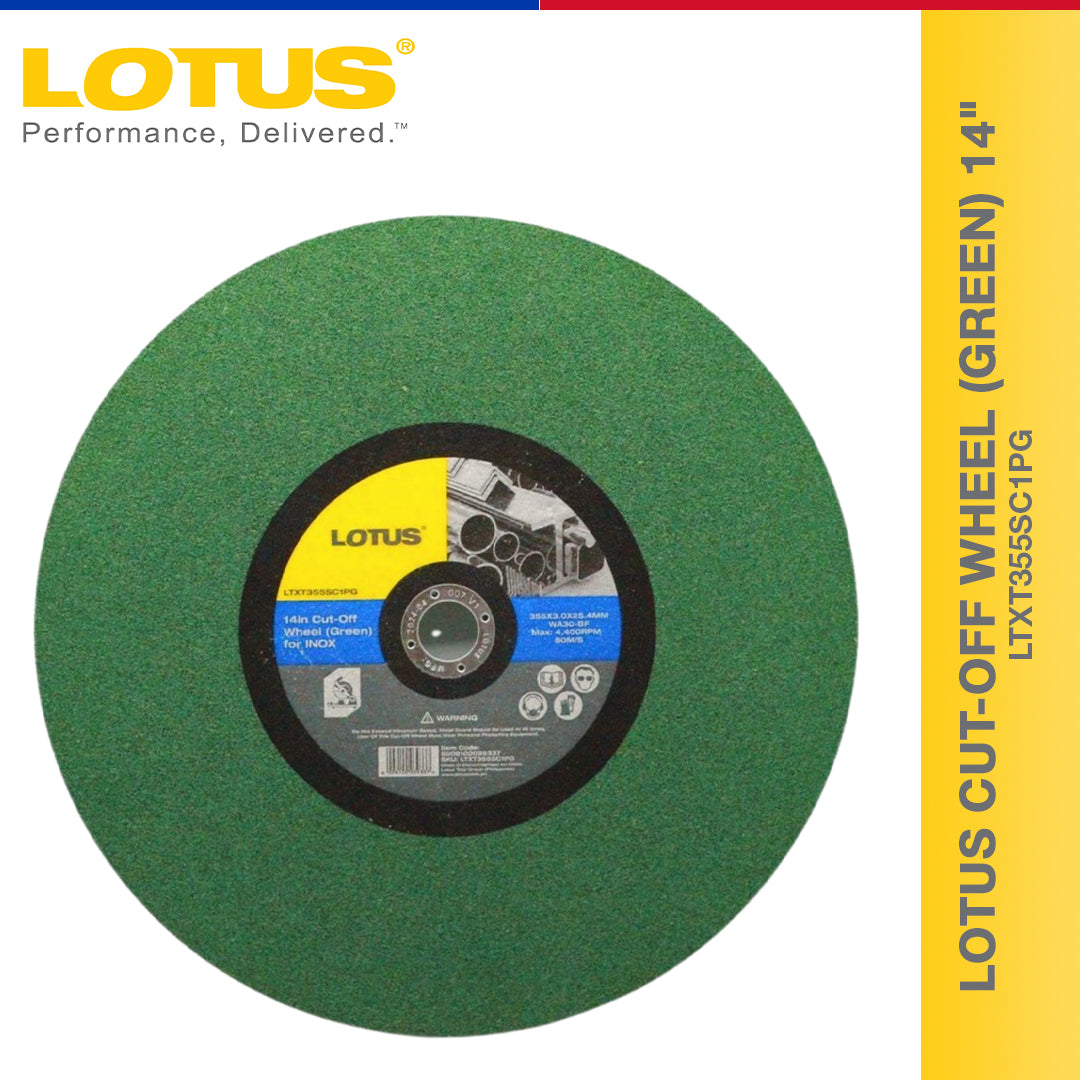 Lotus Cut-Off Wheel (GREEN) 14" LTXT355SC1PG - Power Tool Accessory