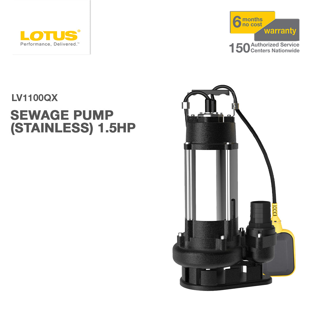 Lotus Sewage Pump (STAINLESS) 1.5HP LV1100QX