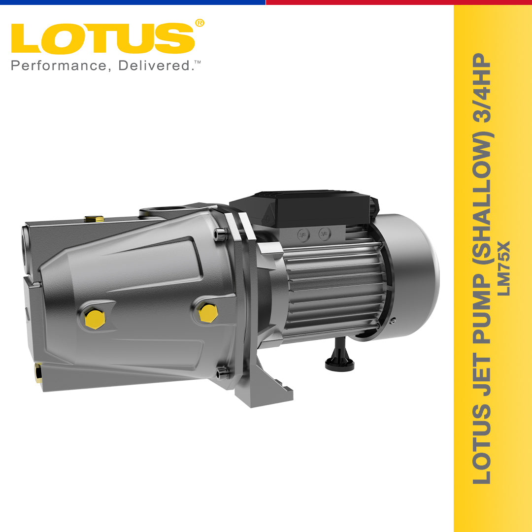 Lotus Jet Pump (SHALLOW) 3/4HP LM75X | 1.5HP LM150X | Power Water Pump