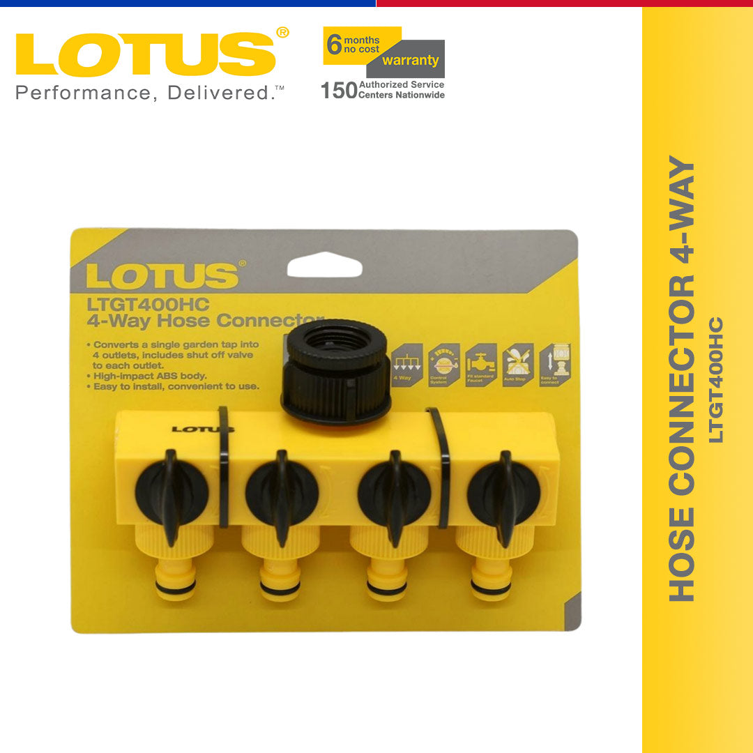 Lotus Hose Connector 4-WAY LTGT400HC - Watering Systems & Garden Hoses ...