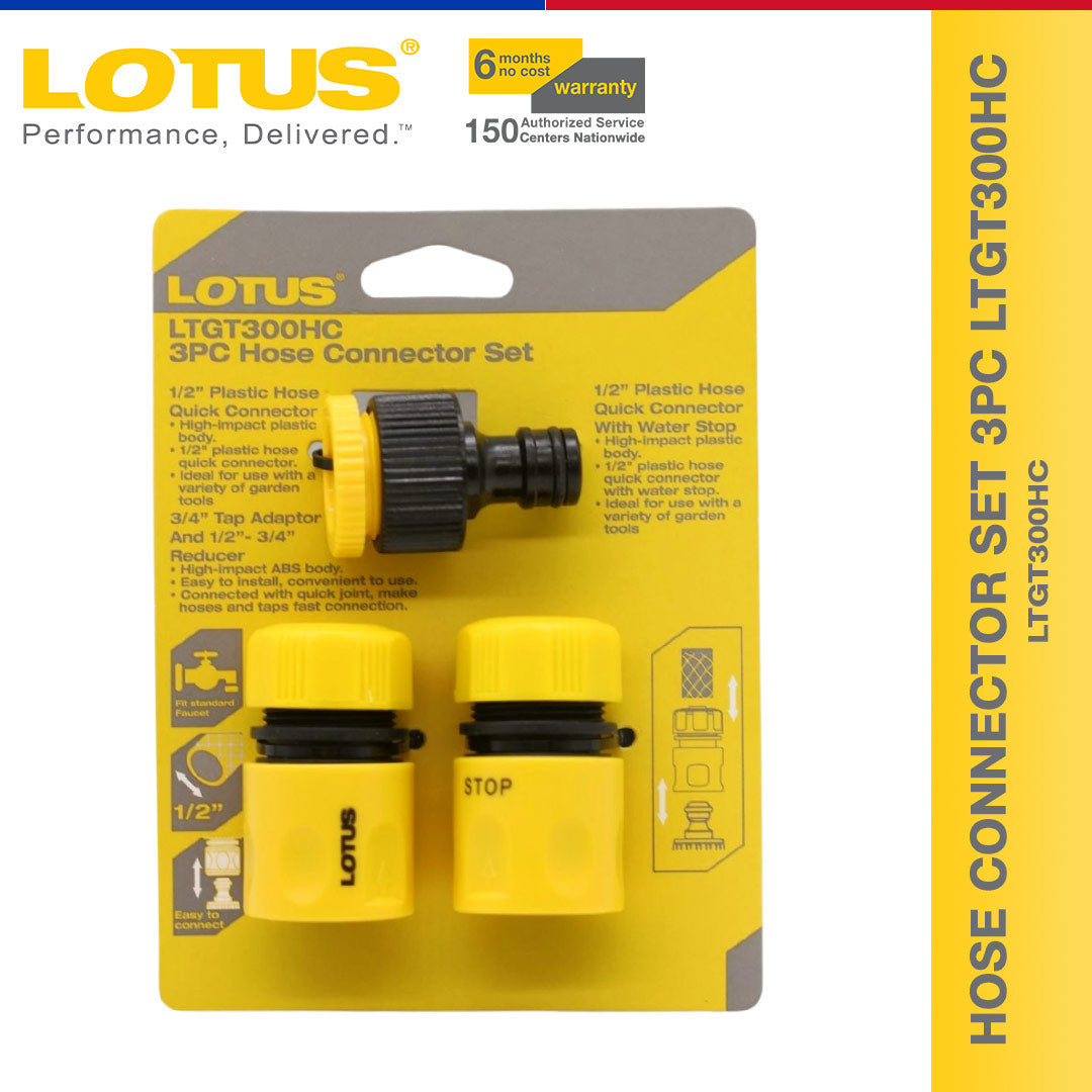 Lotus Hose Connector SET 3PC LTGT300HC - Watering Syste,s & Garden Hos