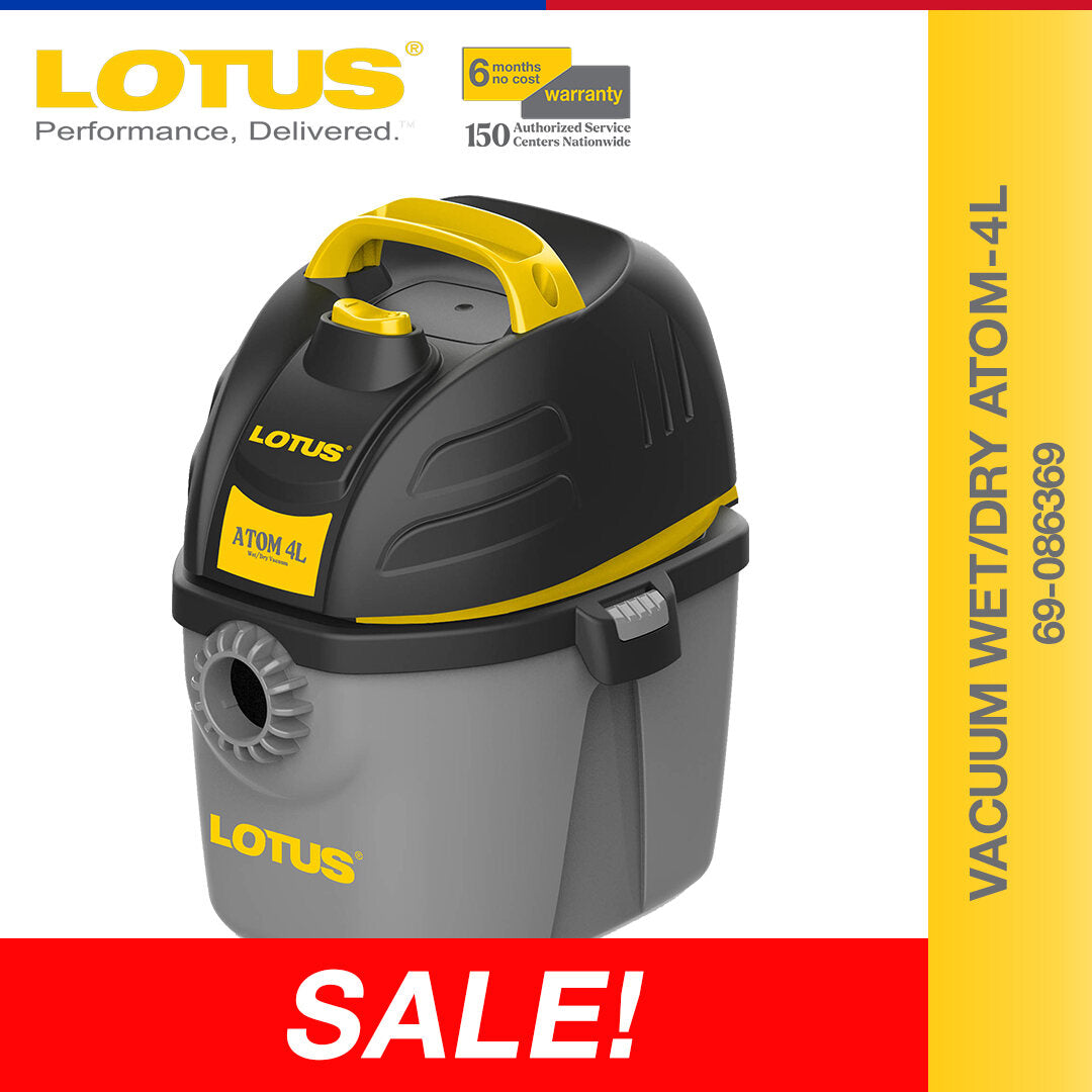 SALE! (REFURBISHED) LOTUS VACUUM WET/DRY ATOM-4L 69-086369