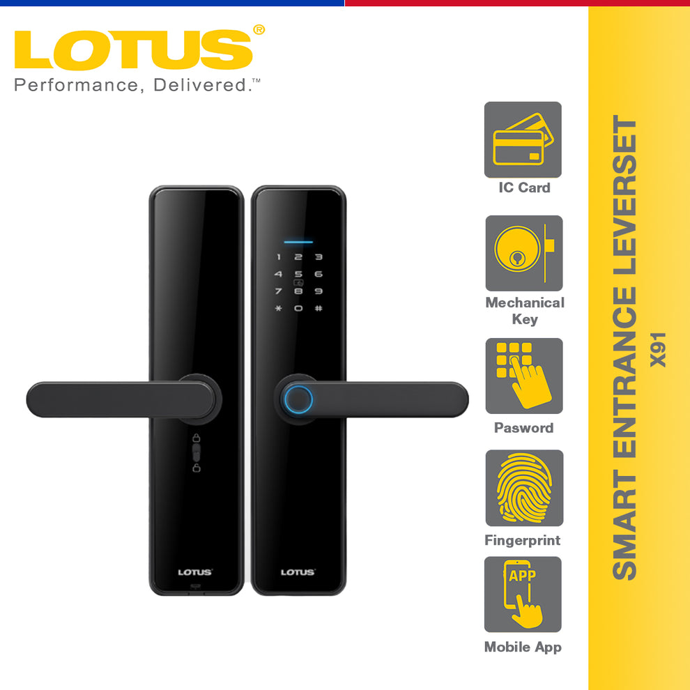 Lotus Smart Entrance Leverset X91 - Door Hardware & Locks | Smart Door
