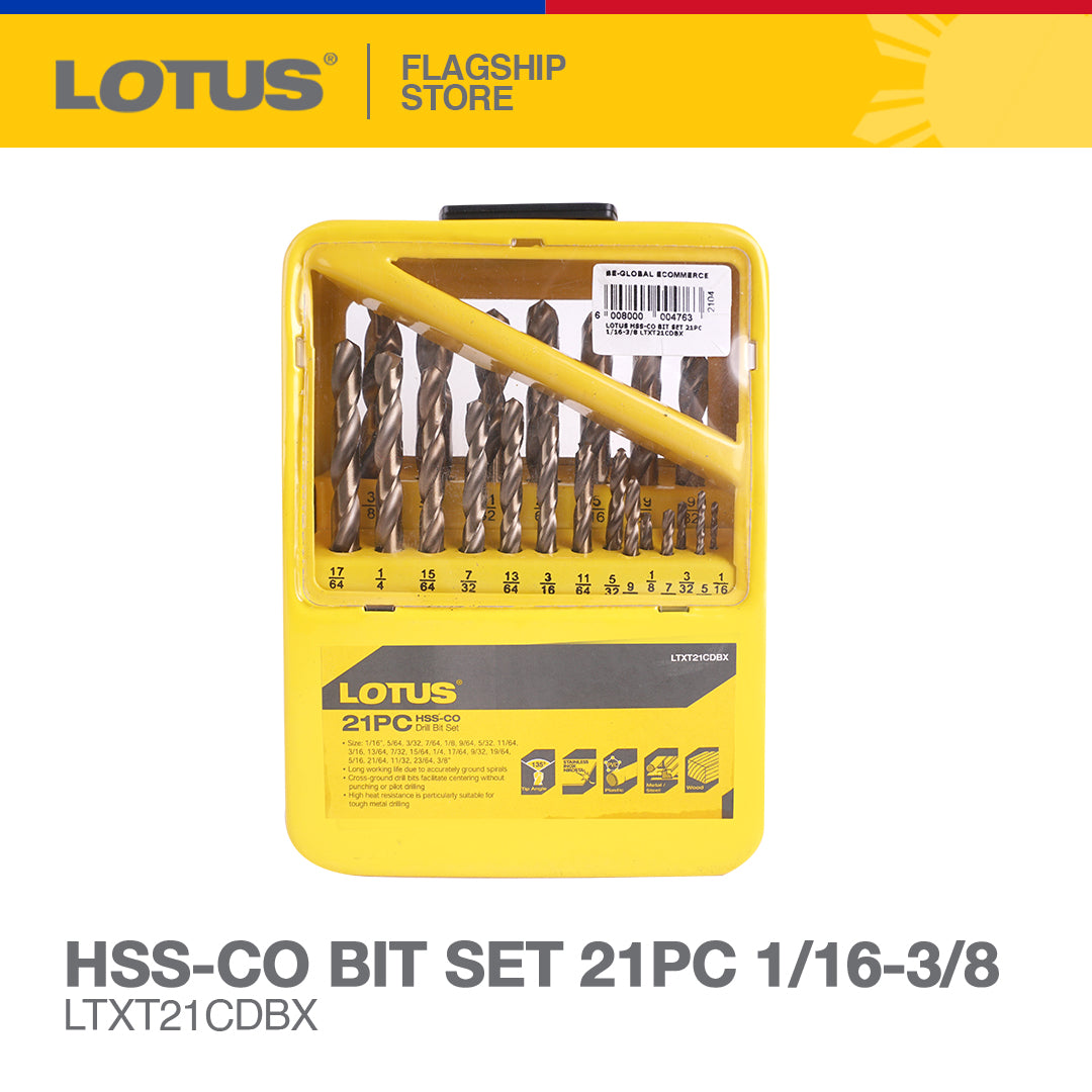 Lotus HSS-CO Bit Set - Drill Accessories – Lotus Tools Philippines