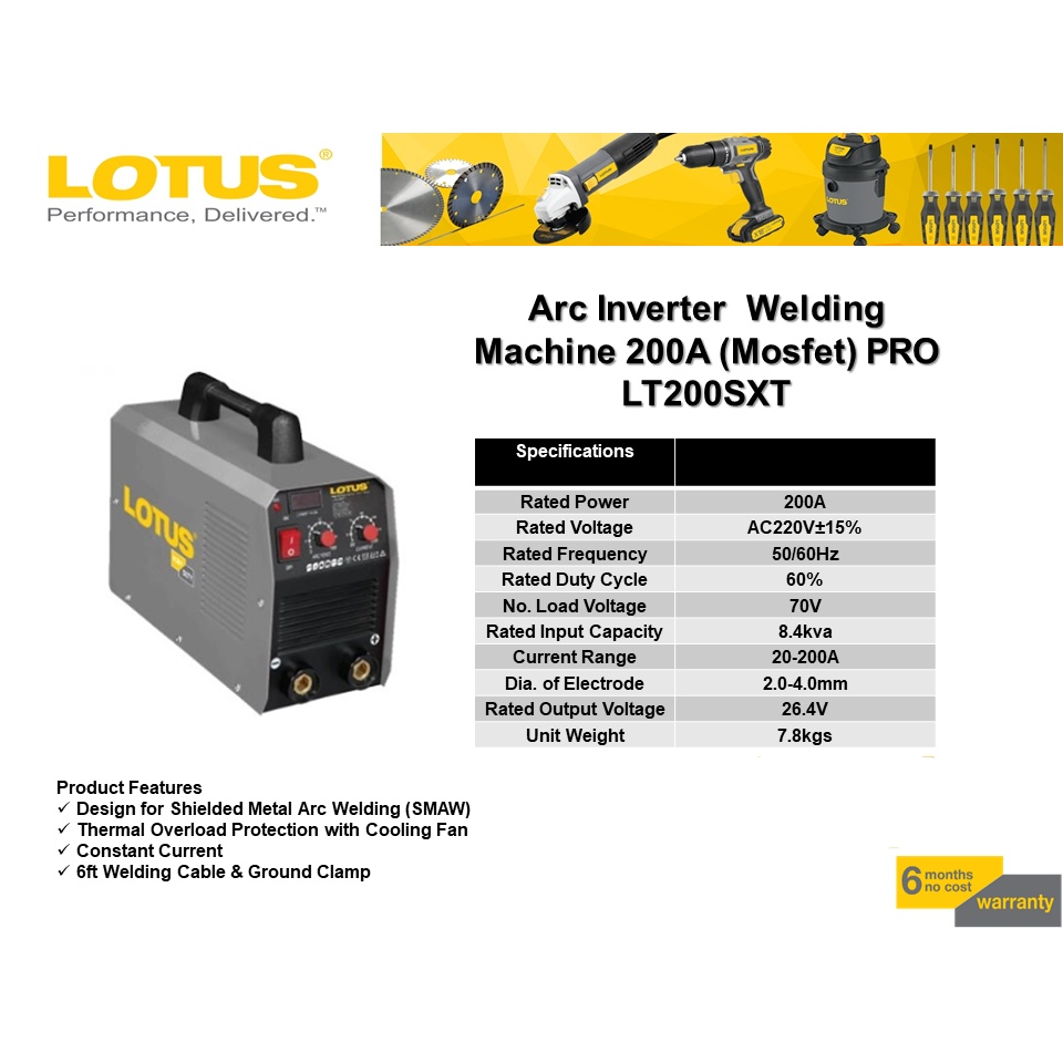 LOTUS ARC WELDER (PRO) 200A LT200SXT – Lotus Tools Philippines