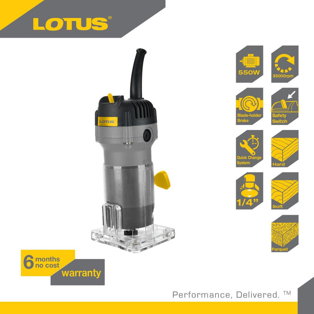 LOTUS TRIMMER/PALM ROUTER 1/4" 550W LTPR550X