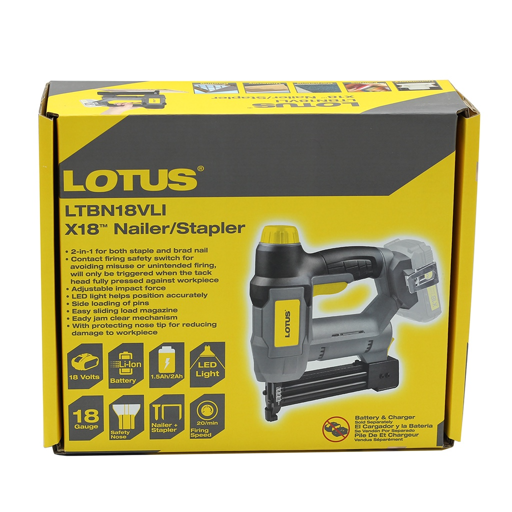 LOTUS NAILER/STAPLER 18V X-LINE LTBN18VLI – Lotus Tools Philippines